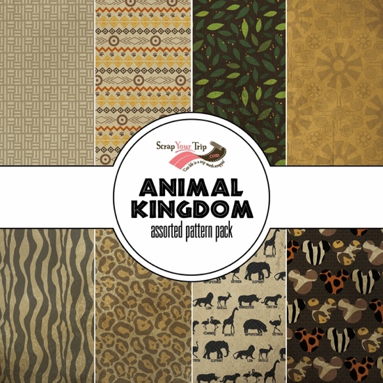 Animal Zoo and Safari themed Scrapbooking Paper and Stickers