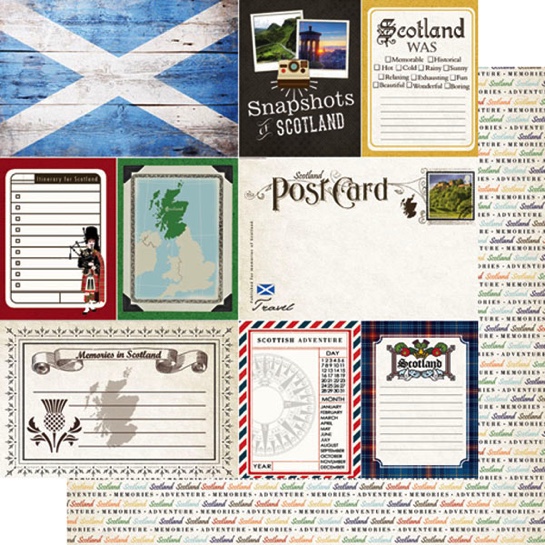 Scotland and Wales Scrapbooking Paper Scrapbook Stickers